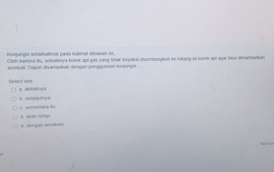 Konjungsi antarkalimat pada kalimat dibawah | StudyX