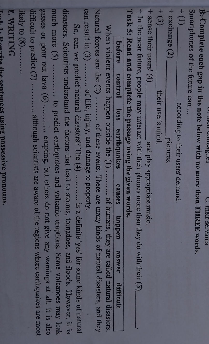 Task 5: Read and complete the passage using | StudyX
