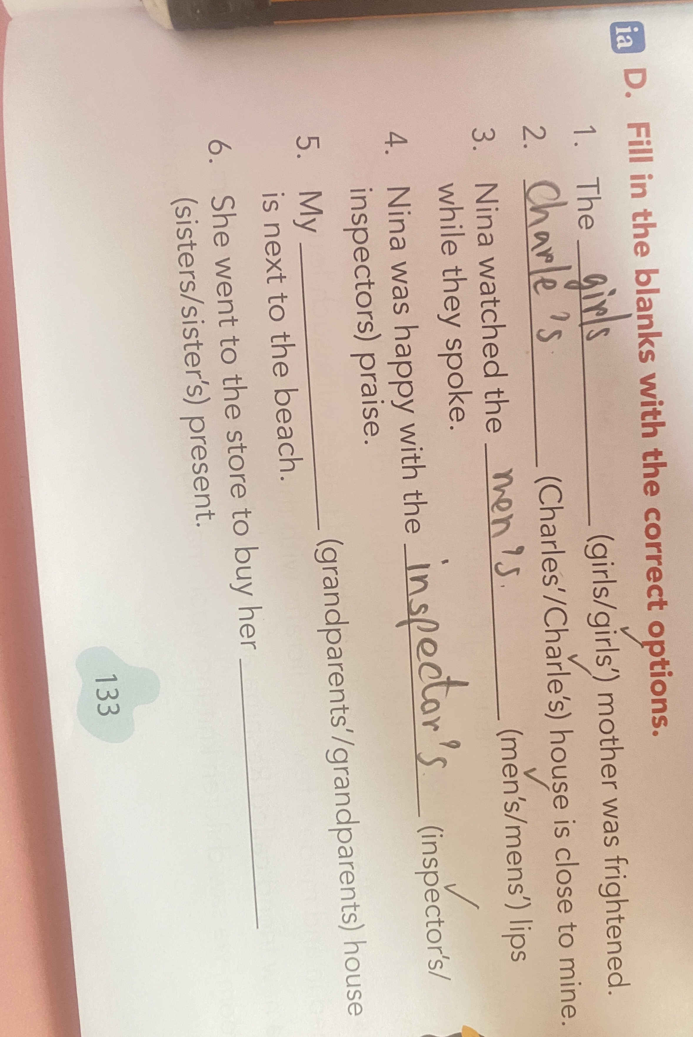 D. Fill in the blanks with the correct | StudyX