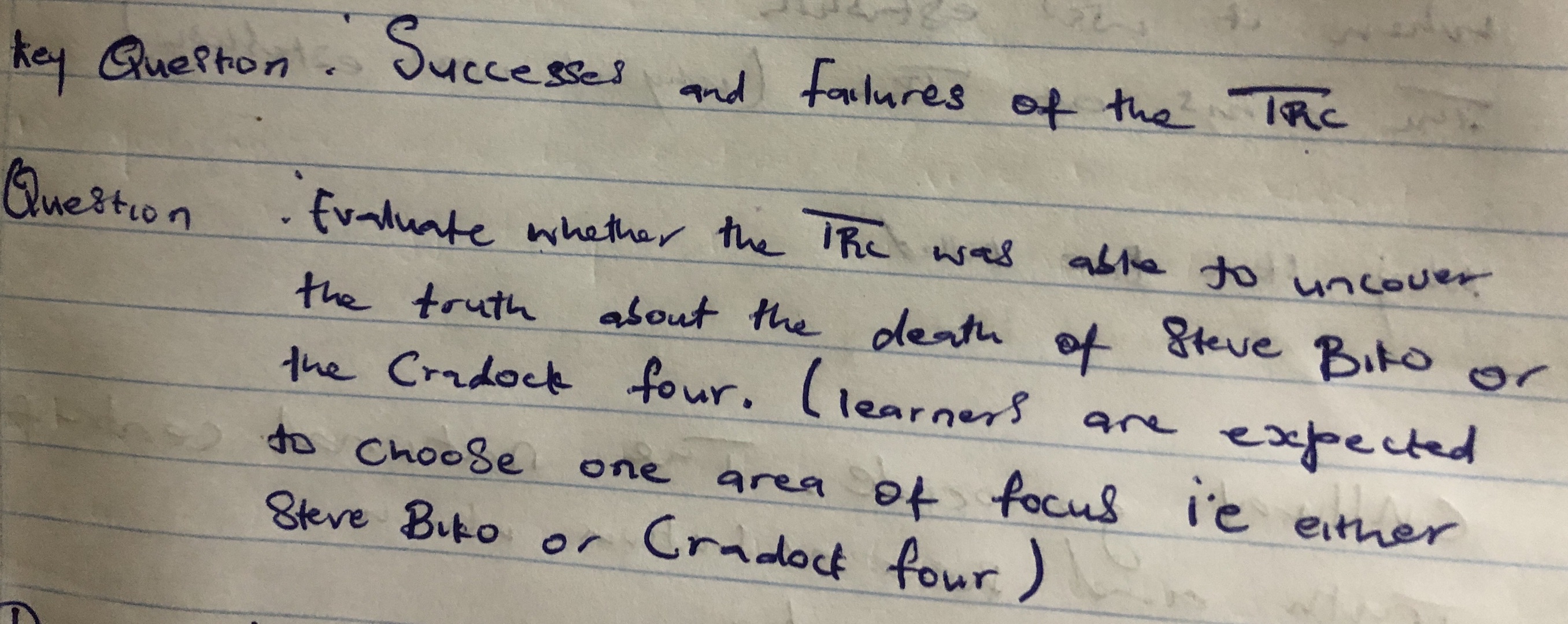 Evaluate whether the TRC was able to uncover | StudyX