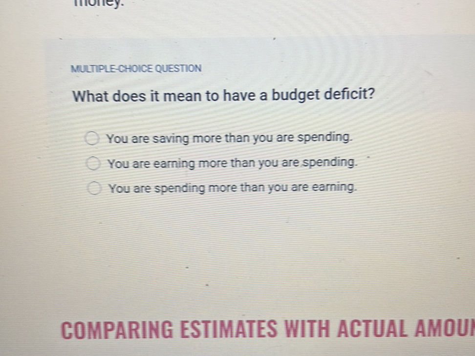 What does it mean to have a budget deficit? | StudyX
