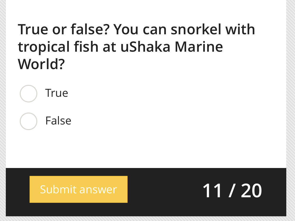 True or false? You can snorkel with tropical | StudyX