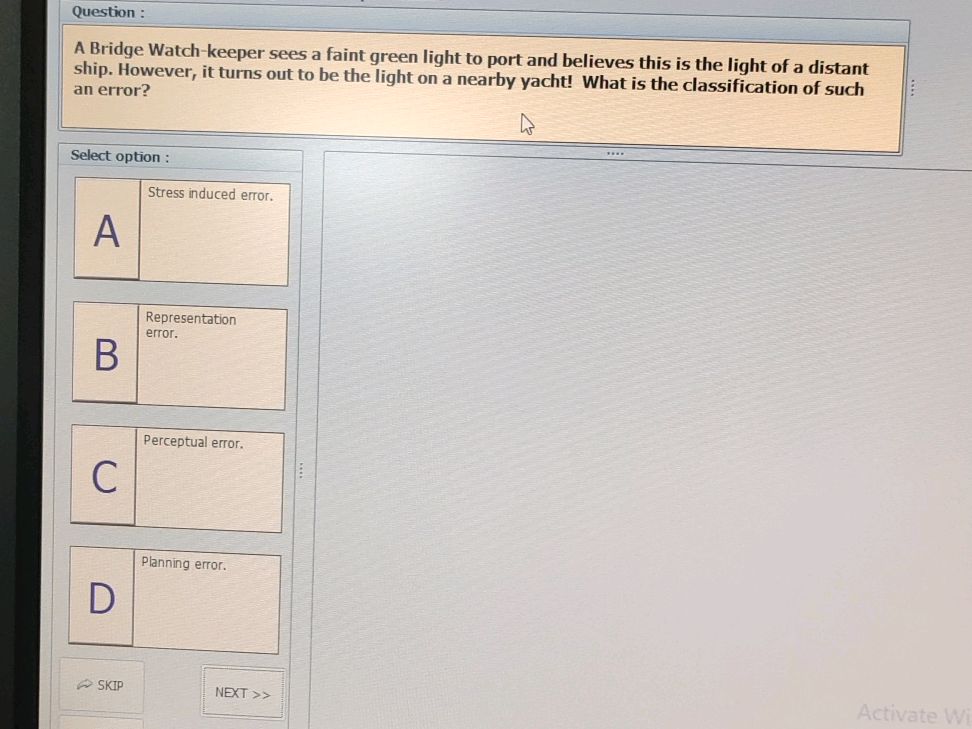 A Bridge Watch-keeper sees a faint green | StudyX