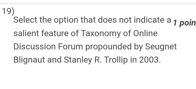 19) Select the option that does not indicate | StudyX
