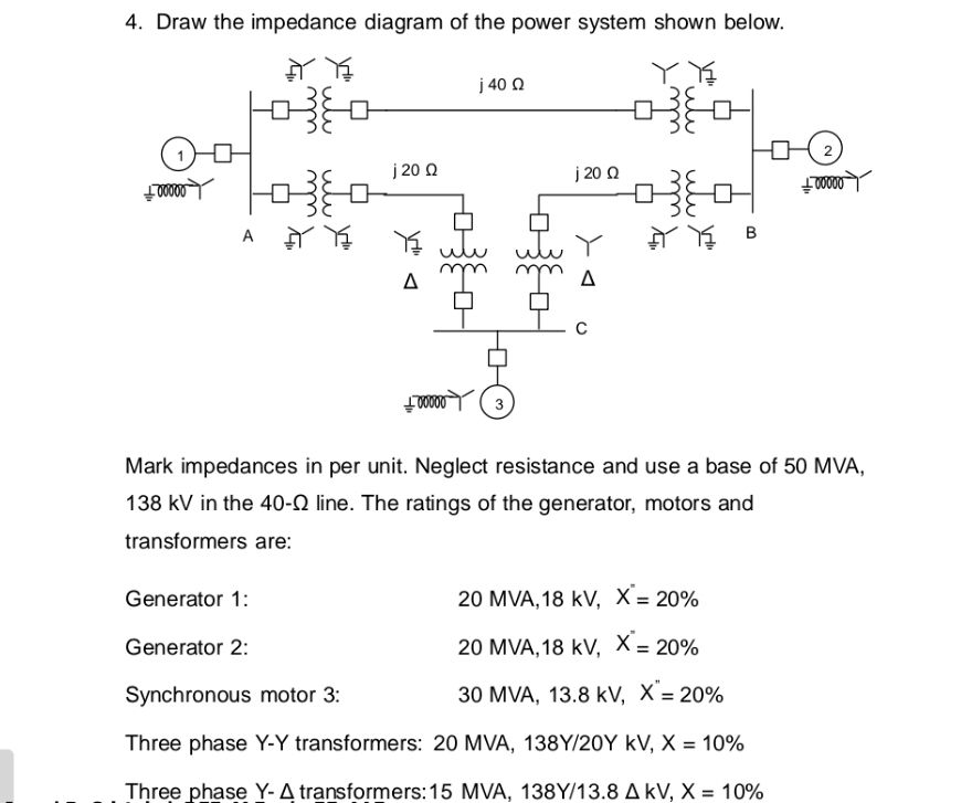 4. Draw the impedance diagram of the power | StudyX