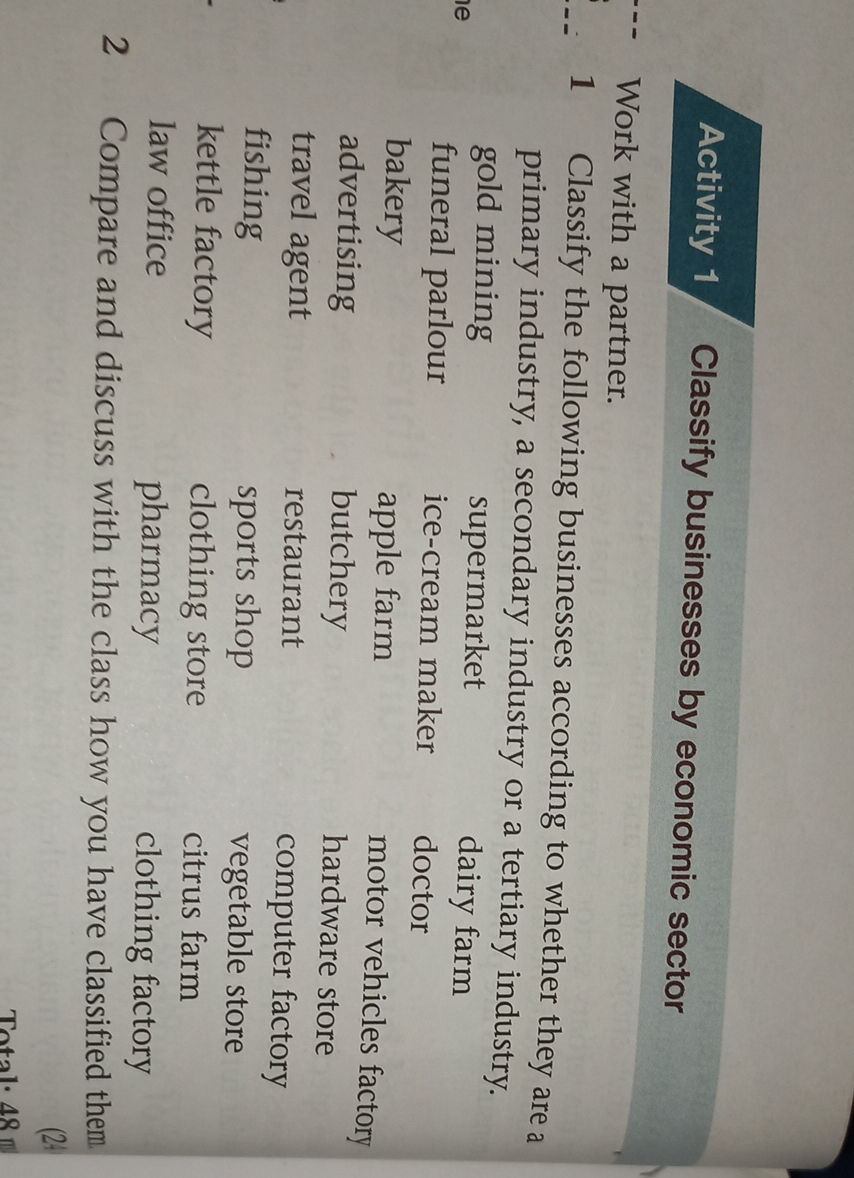 Classify the following businesses according | StudyX