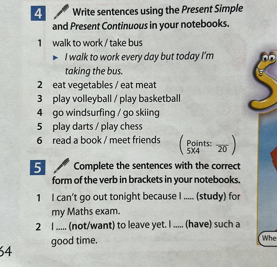 4 Write sentences using the Present Simple | StudyX
