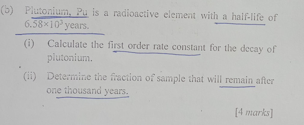 (b) Plutonium, Pu is a radioactive element | StudyX
