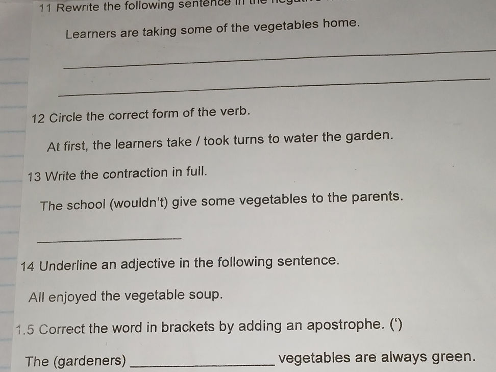 11 Rewrite the following sentence. Learners | StudyX
