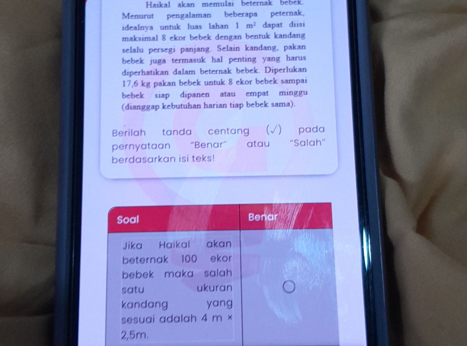 Berilah tanda centang ( ) pada pernyataan | StudyX