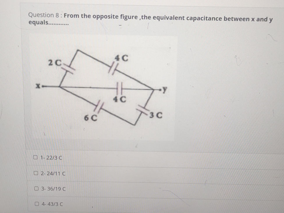 Question 8: From the opposite figure, the | StudyX