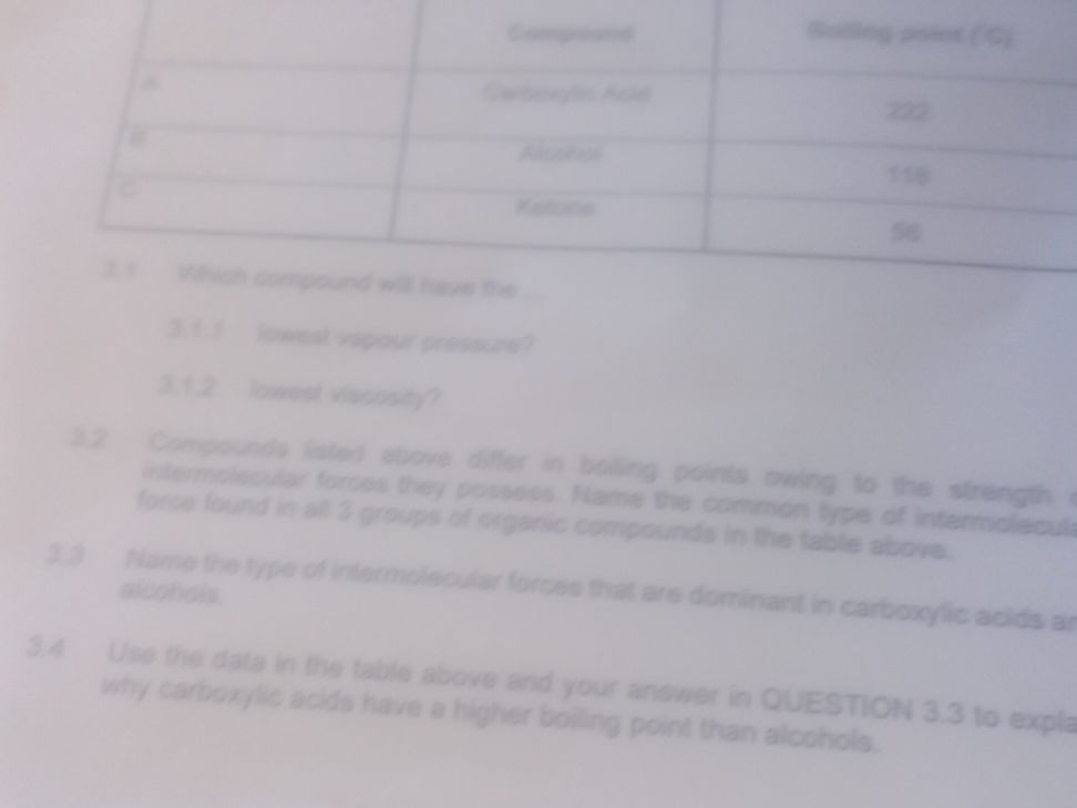 Compound | Boiling point (°C) | | StudyX