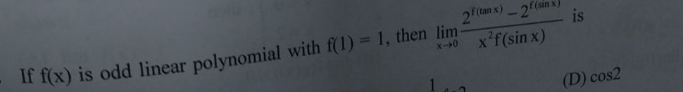 If $f(x)$ is odd linear polynomial with | StudyX
