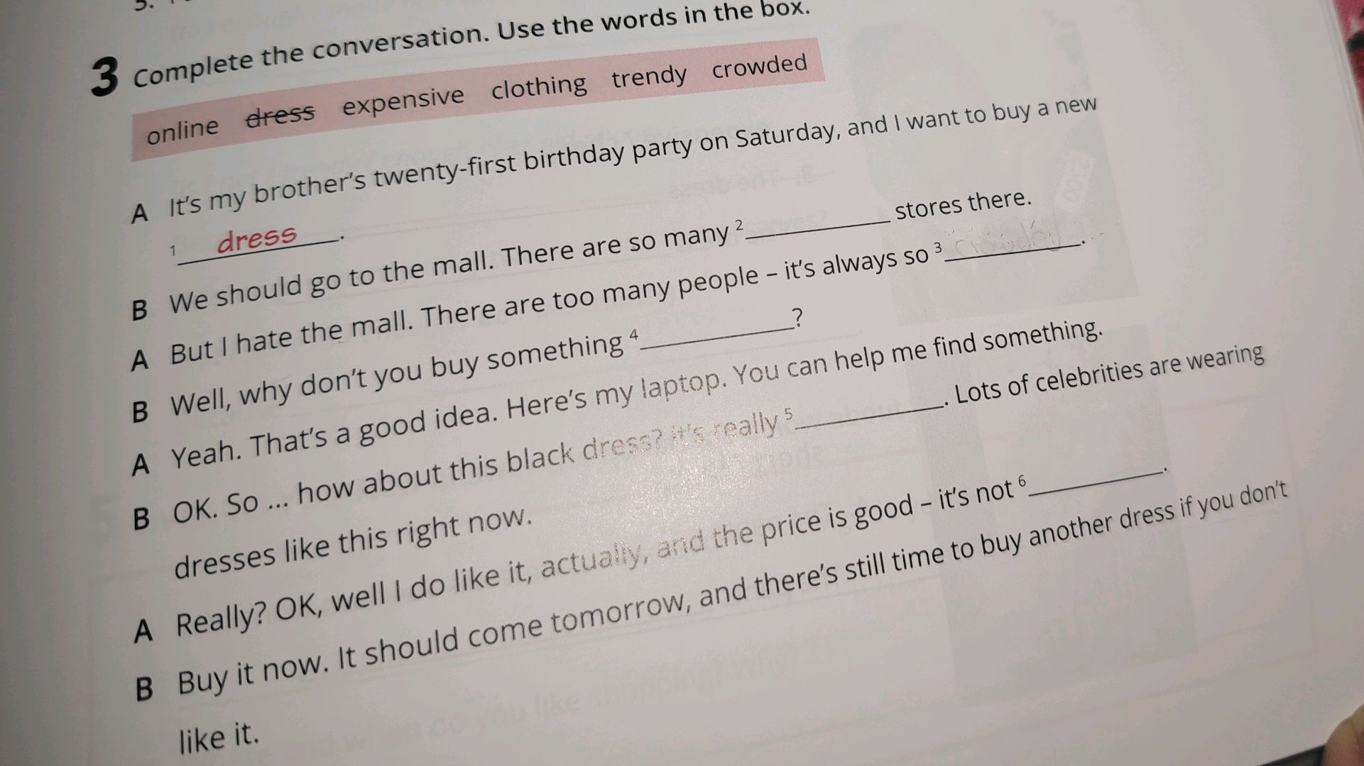 3 Complete the conversation. Use the words | StudyX