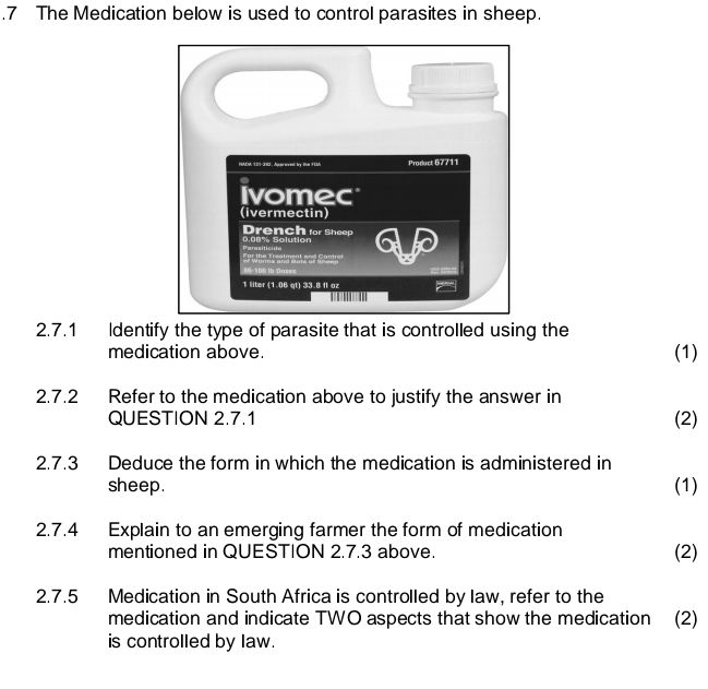 2.7 The Medication below is used to control | StudyX