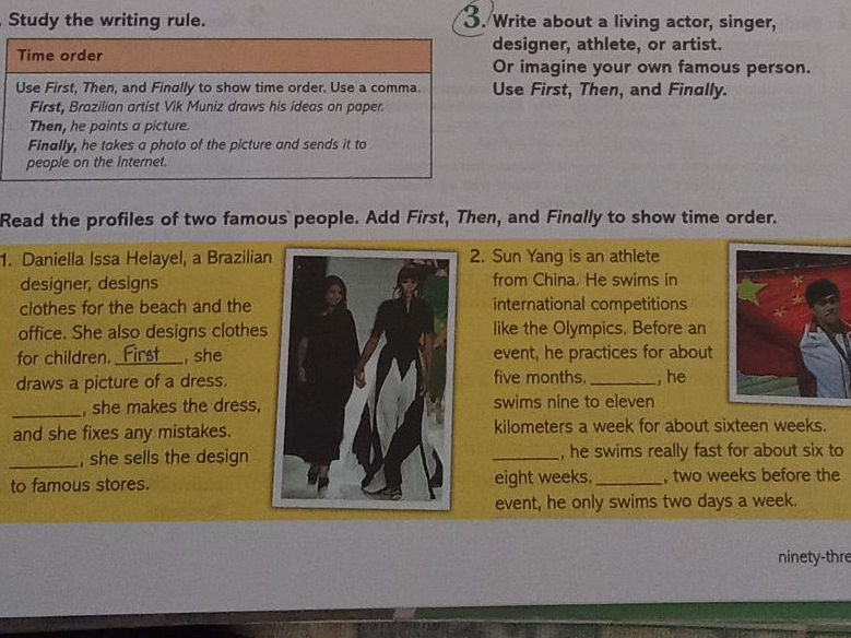 Study the writing rule. Time order Use | StudyX