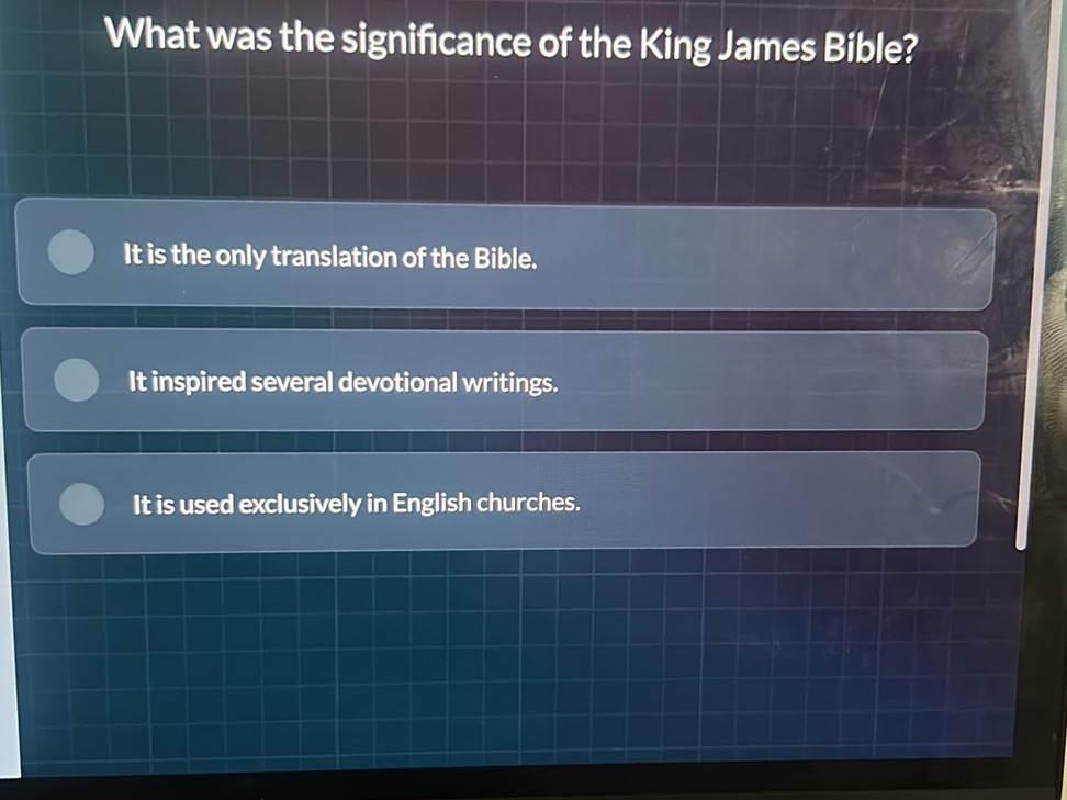 What was the significance of the King James | StudyX