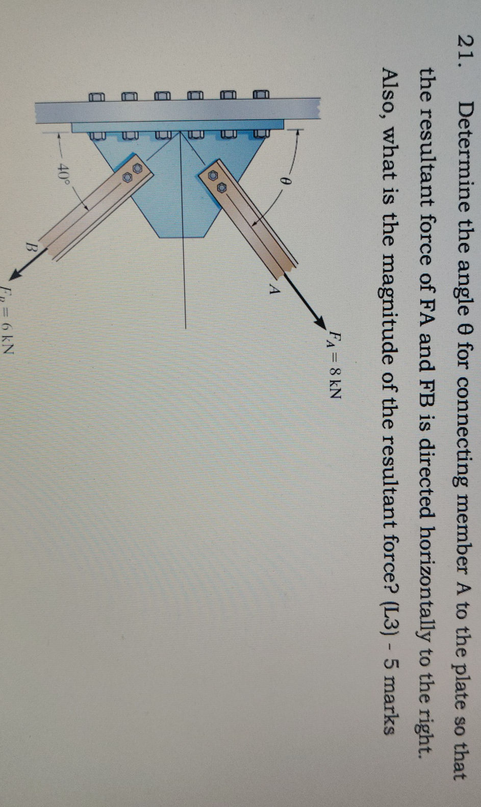 21. Determine the angle θ for connecting | StudyX