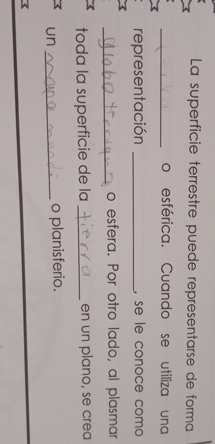 La superficie terrestre puede representarse | StudyX