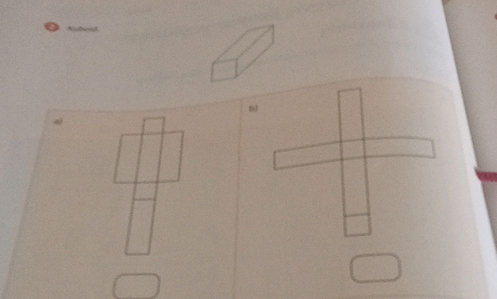 The image shows a 3D shape and two nets. The | StudyX