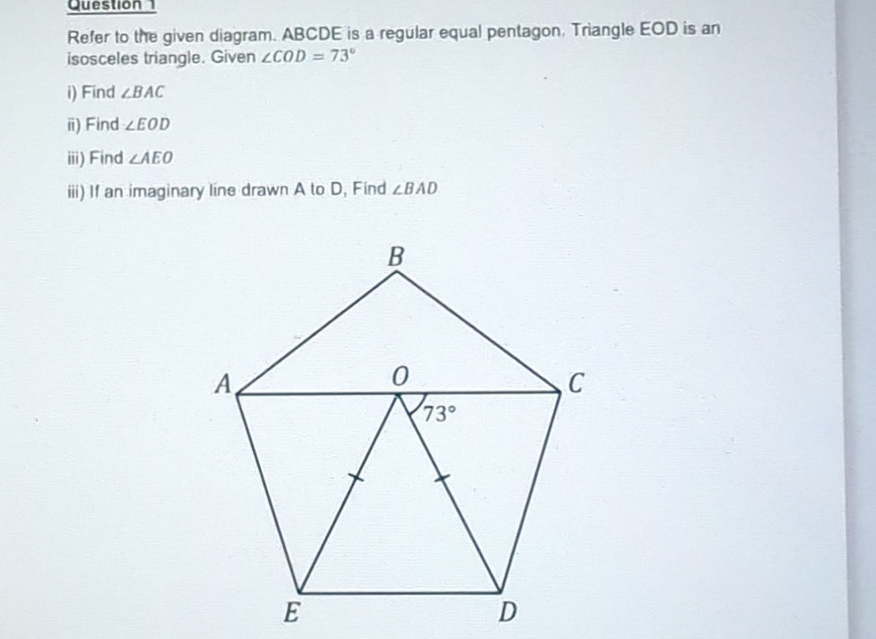 Refer to the given diagram. ABCDE is a | StudyX