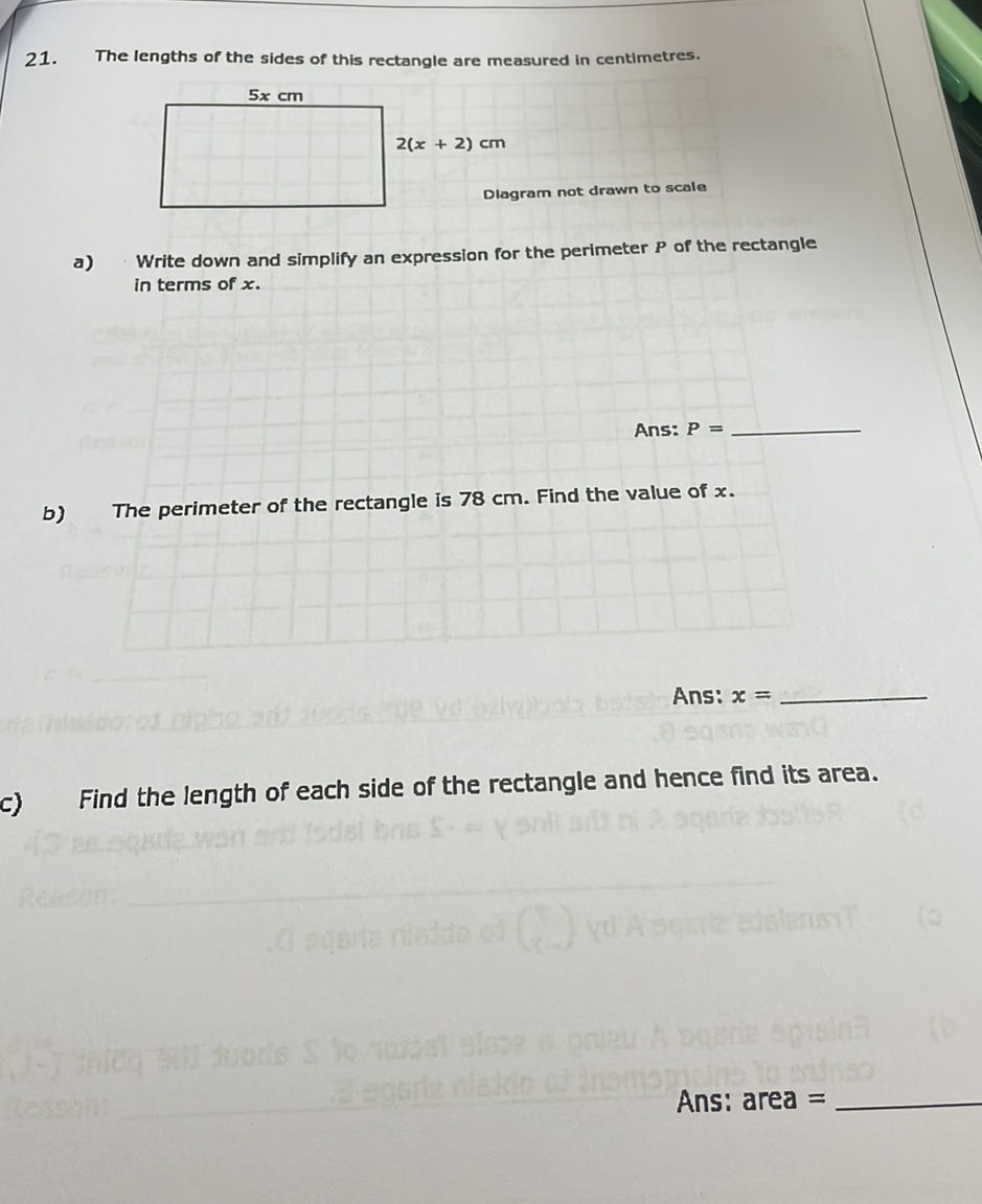 21. The lengths of the sides of this | StudyX