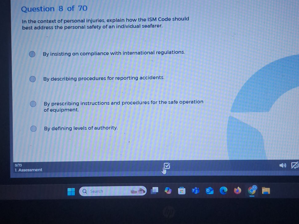 Question 8 of 70 In the context of personal | StudyX