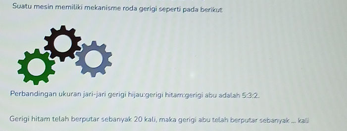 Suatu mesin memiliki mekanisme roda gerigi | StudyX
