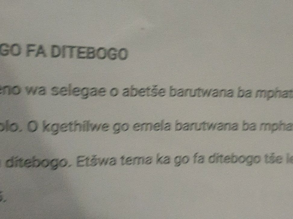 Meaning of 'Go fa Ditebogo'
