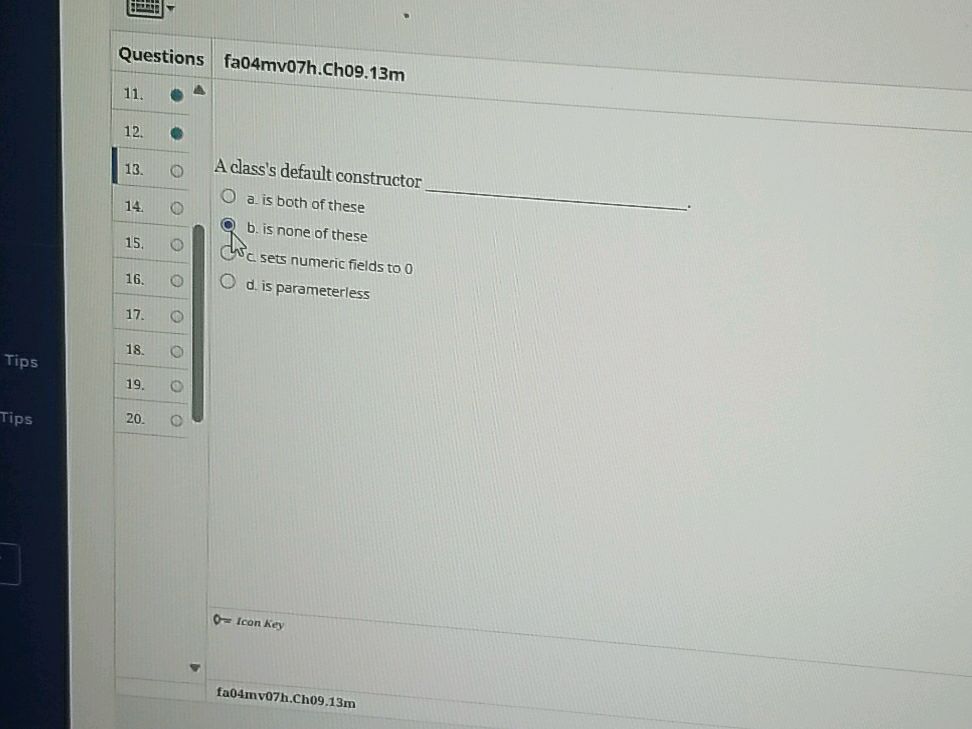 A class's default constructor a. is both of | StudyX