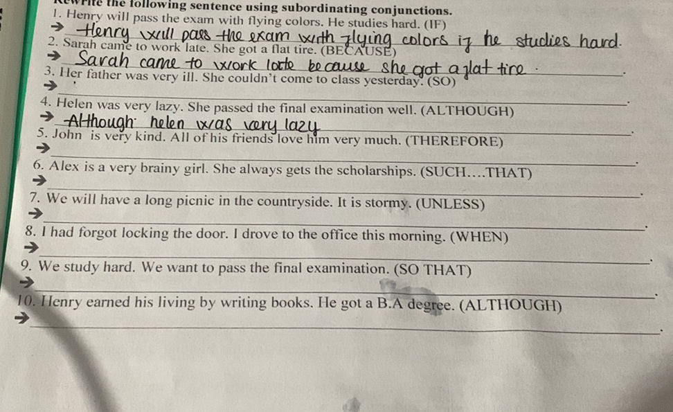 Rewrite the following sentence using | StudyX