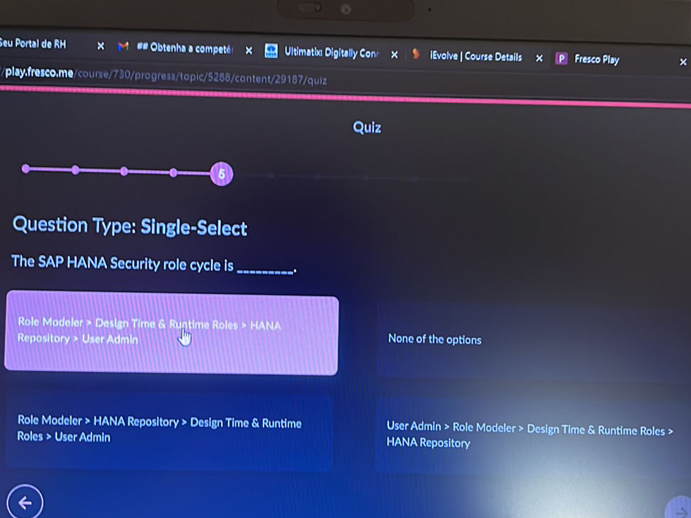 Question Type: Single-Select The SAP HANA | StudyX