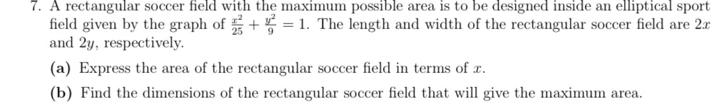 7. A rectangular soccer field with the | StudyX