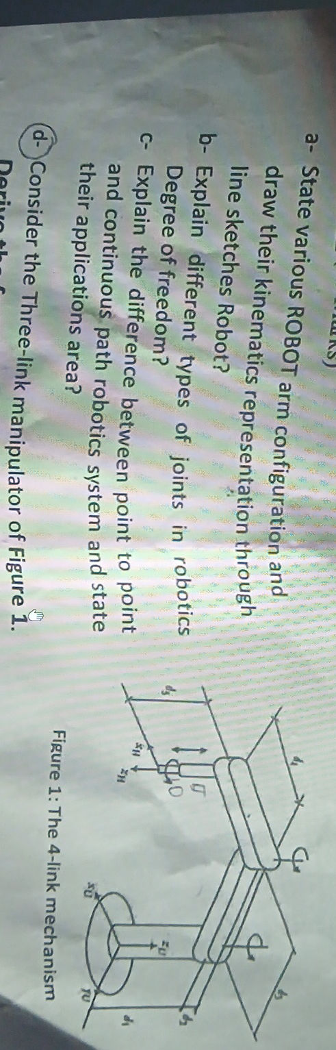 a- State various ROBOT arm configuration and | StudyX