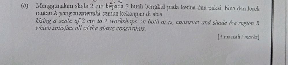 (b) Menggunakan skala 2 cm kepada 2 buah | StudyX
