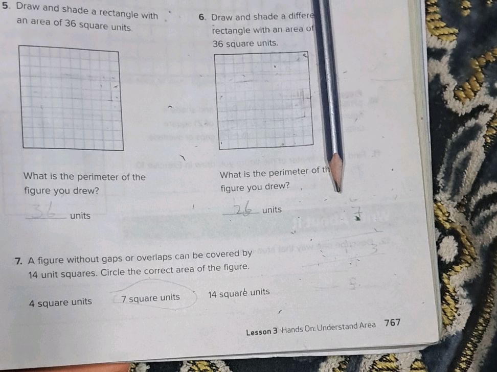 5. Draw and shade a rectangle with an area | StudyX