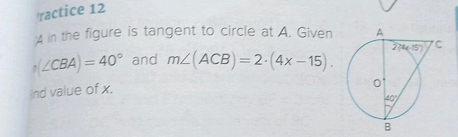 A in the figure is tangent to circle at A. | StudyX