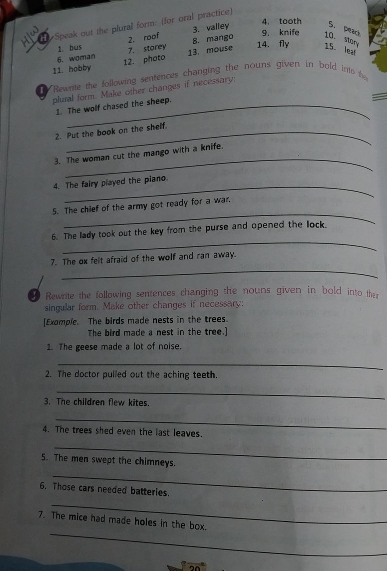 Speak out the plural form: (for oral | StudyX