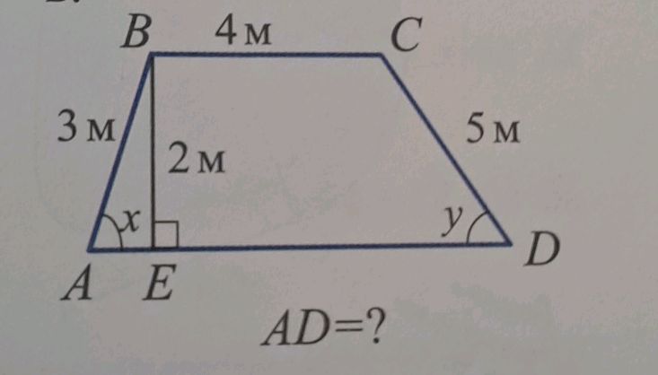 How to calculate AD in the trapezoid? | StudyX