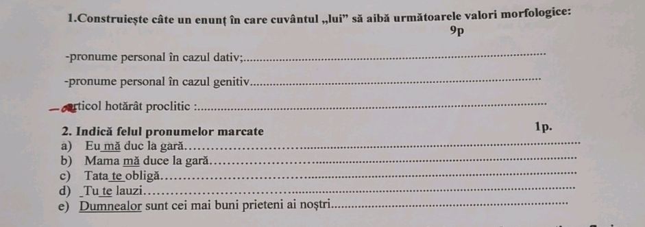 1. Construiește câte un enunț în care | StudyX