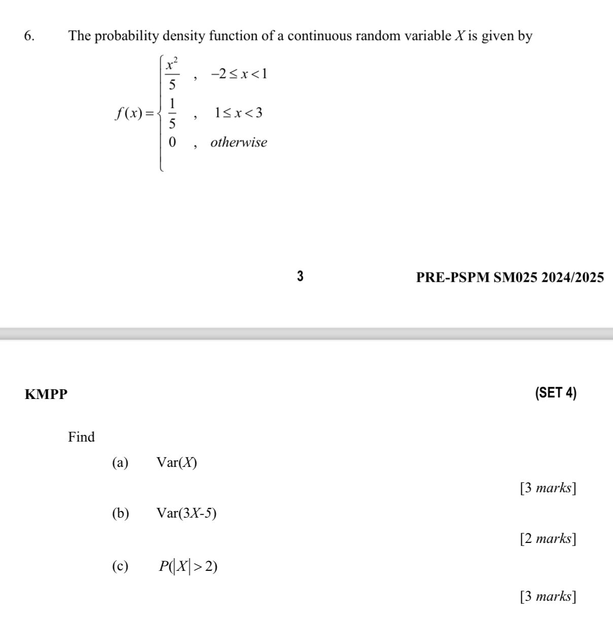 The probability density function of a | StudyX
