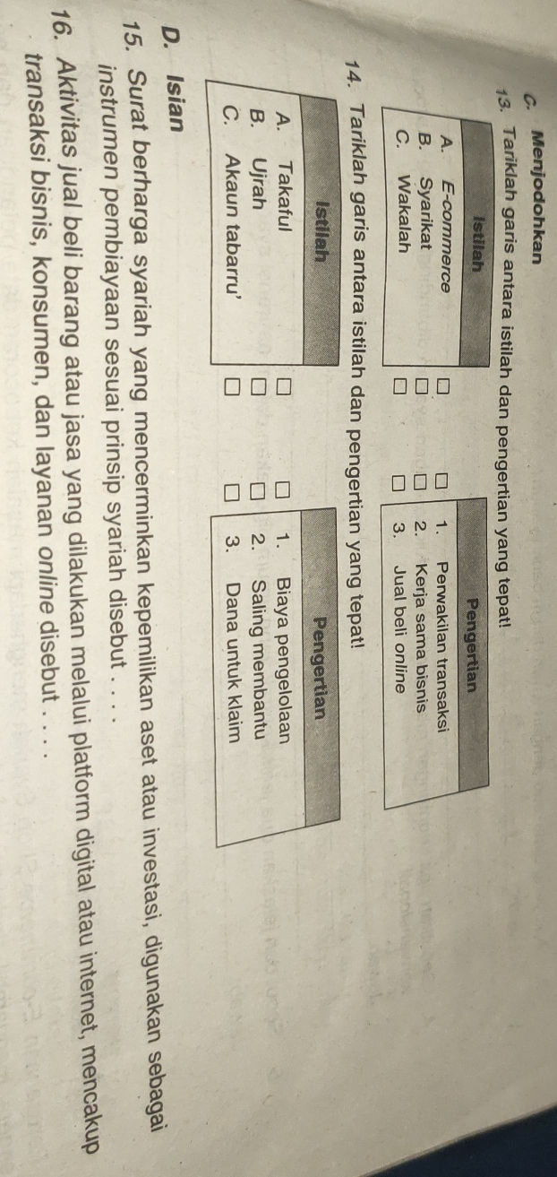 13. Tariklah garis antara istilah dan | StudyX