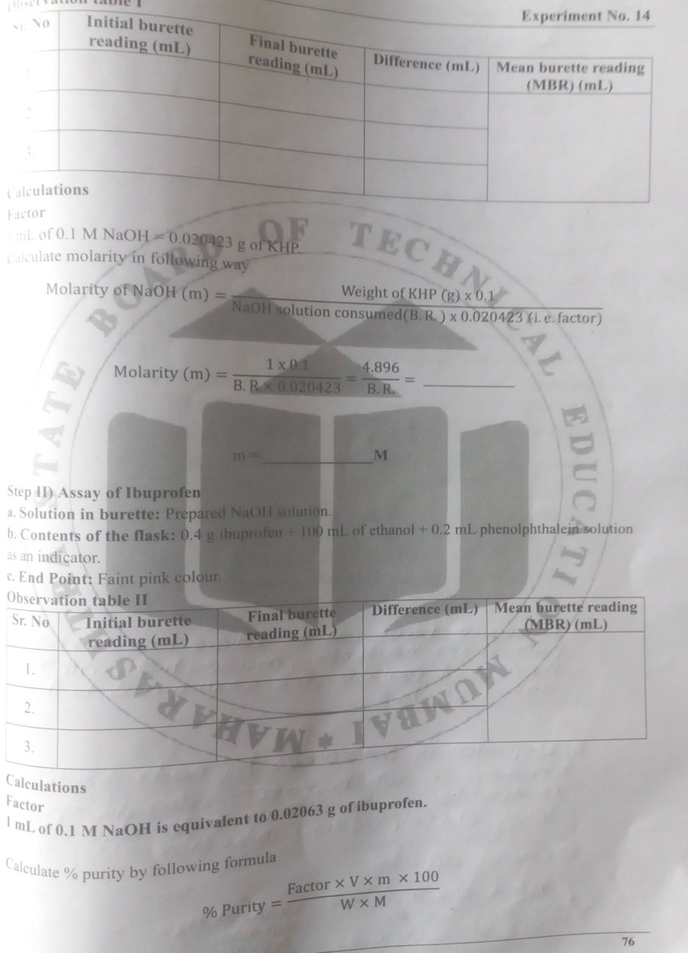 Observation table I | Sr. No | Initial | StudyX