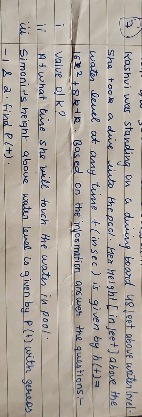 Kashvi was standing on a diving board 48 | StudyX