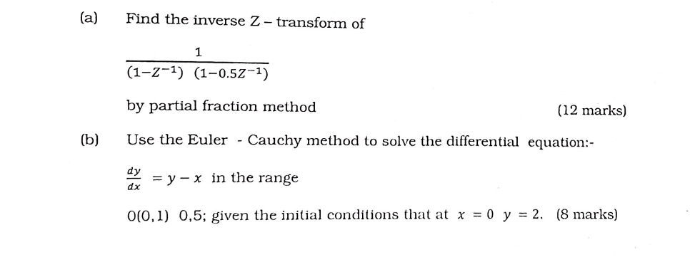 (a) Find the inverse Z - transform of