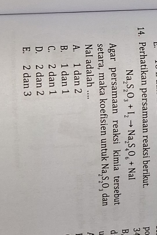 Perhatikan persamaan reaksi berikut. | StudyX