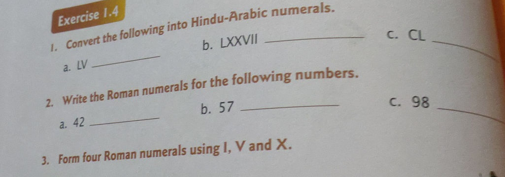 1. Convert the following into Hindu-Arabic | StudyX