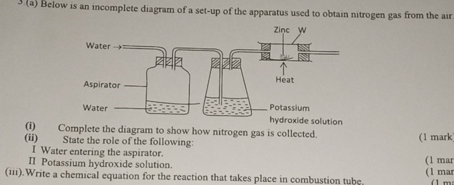 3. (a) Below is an incomplete diagram of a | StudyX
