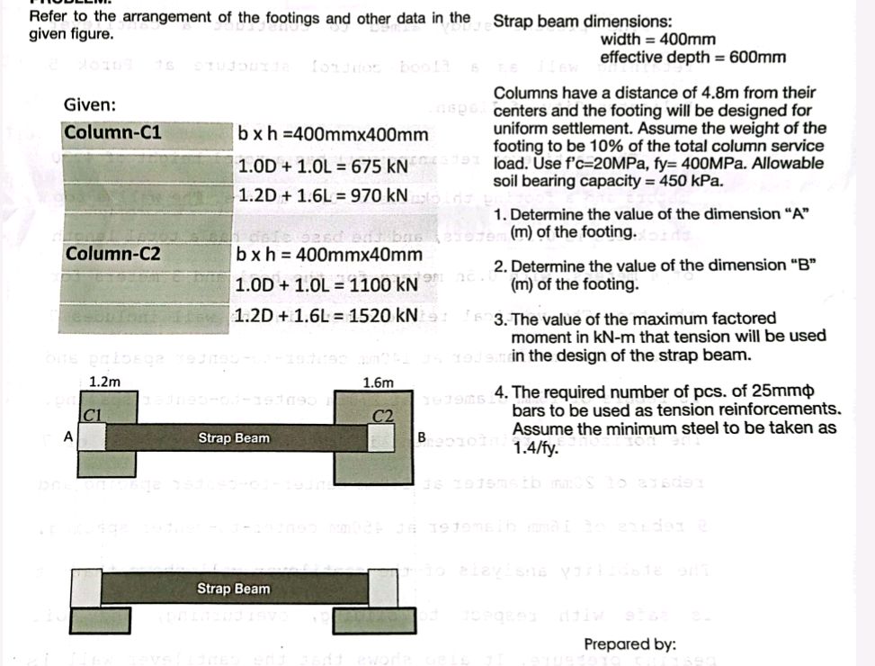 Refer to the arrangement of the footings and | StudyX