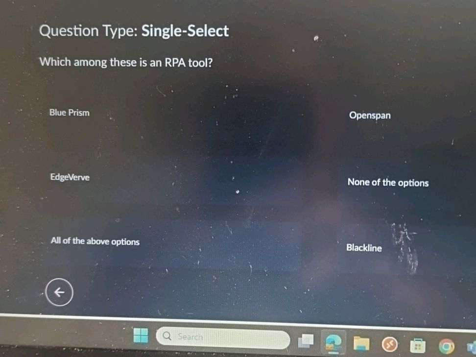 Which among these is an RPA tool? Blue | StudyX